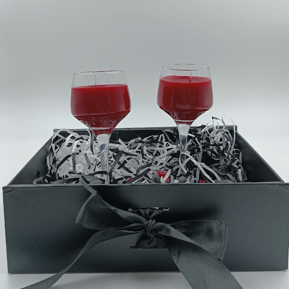 Δώρο Σετ 2 κεριά σε ποτήρια λικέρ | Black Suga Box - Suga Style